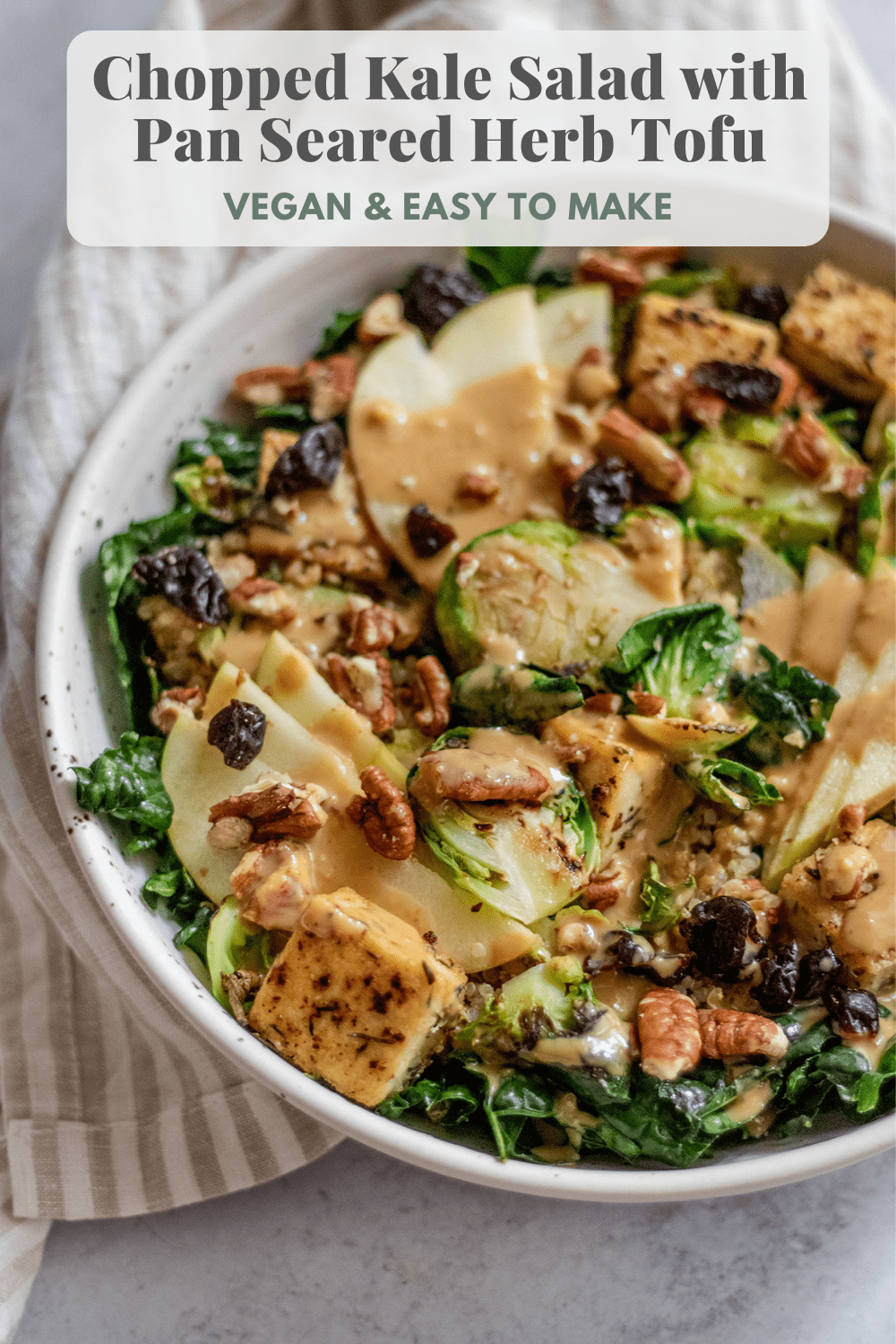 Chopped Kale Salad with Pan Seared Herb Tofu (vegan) – Plant Based RD