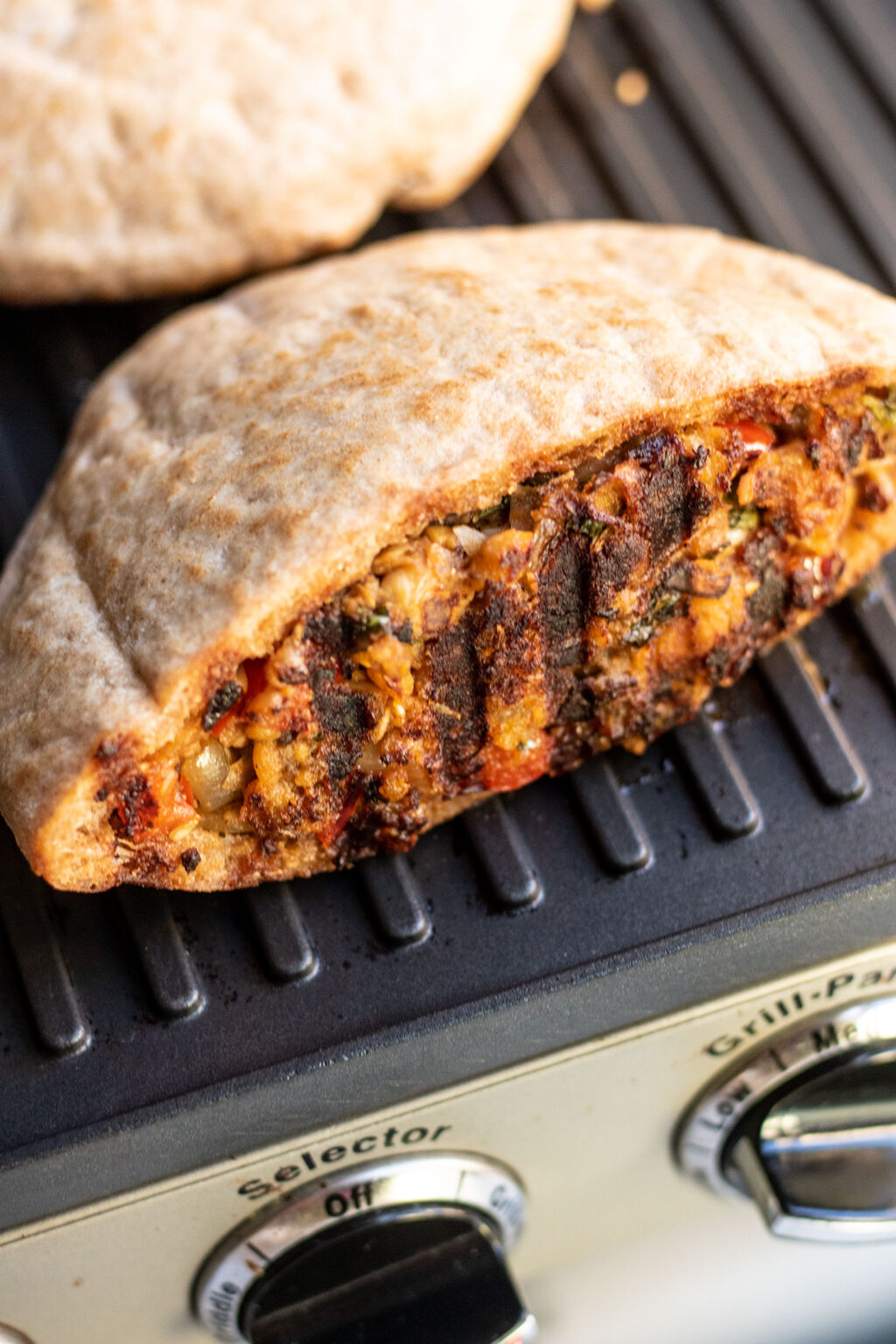 Grilled Chickpea Veggie Pita - Plant Based RD
