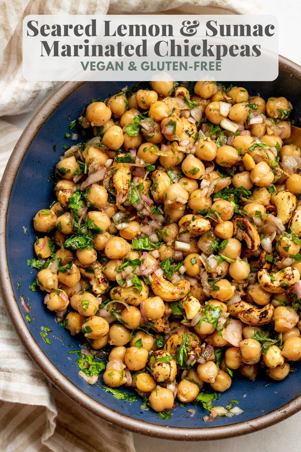 Seared Lemon & Sumac Marinated Chickpeas - Plant Based RD