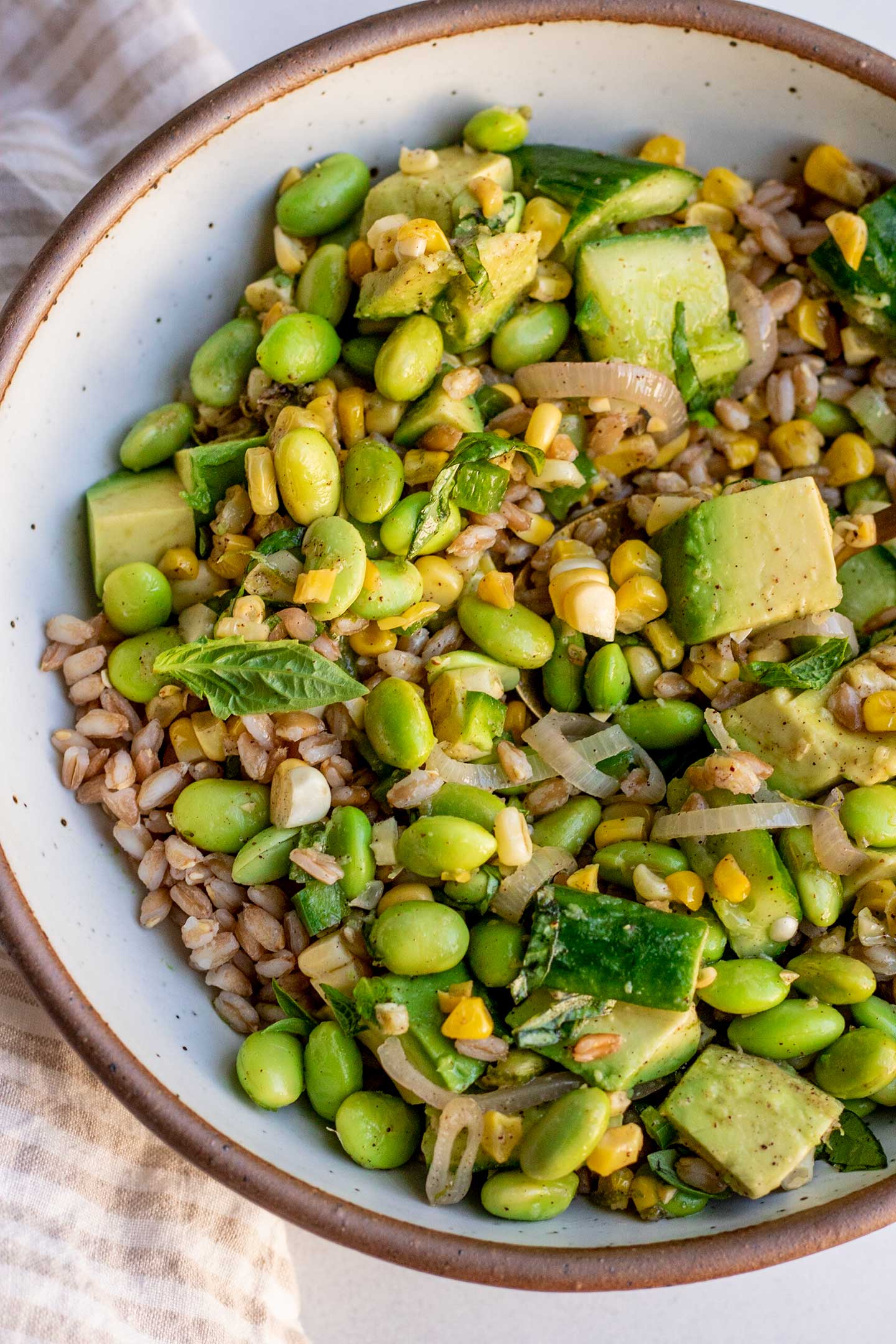 Skillet Charred Corn and Edamame Salad - Plant Based RD