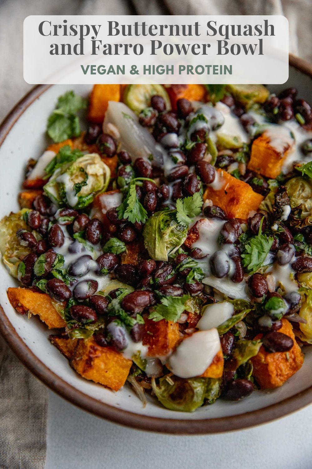 Crispy Butternut Squash and Farro Power Bowl - Plant Based RD