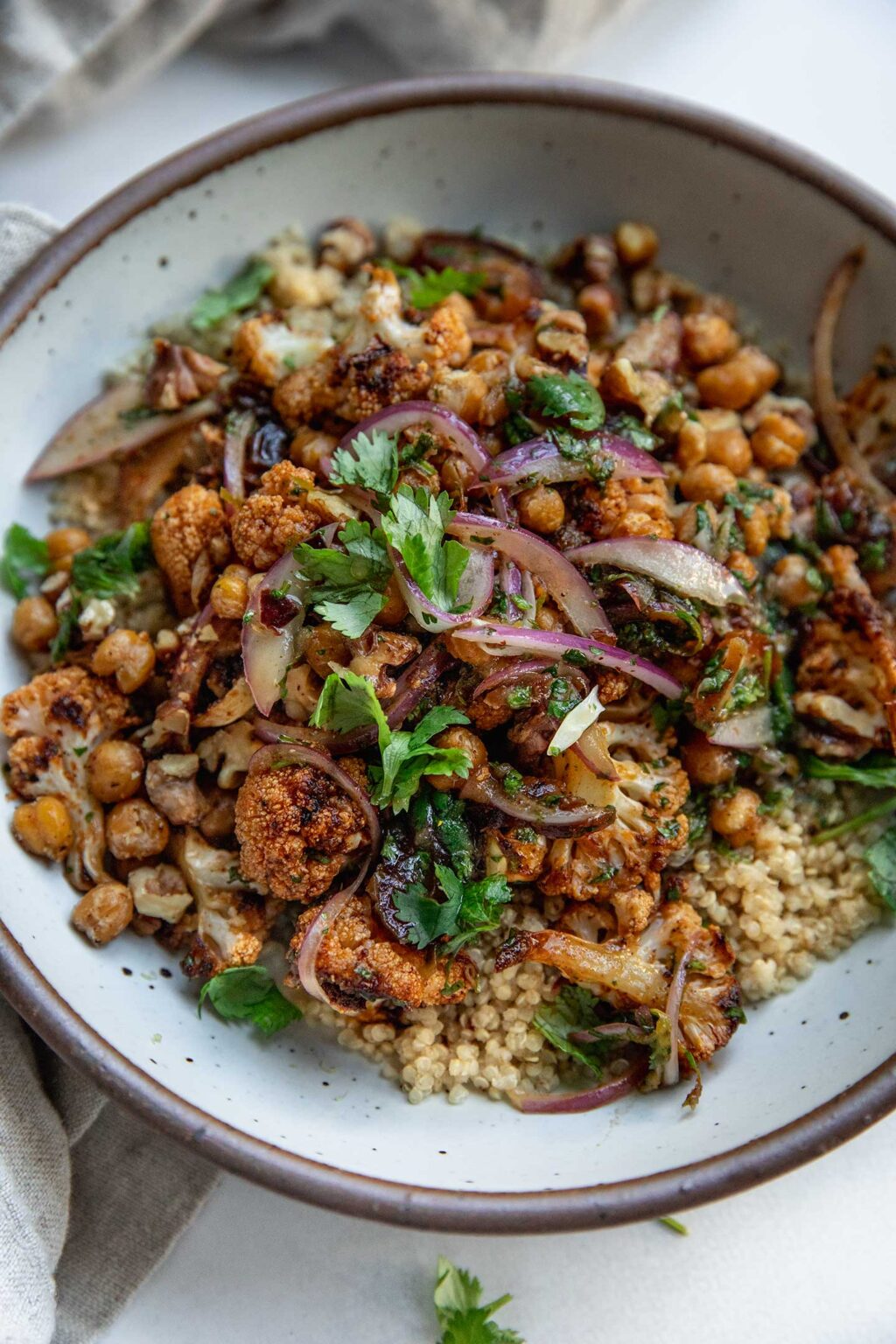 Maple Lime Roasted Cauliflower and Chickpeas - Plant Based RD