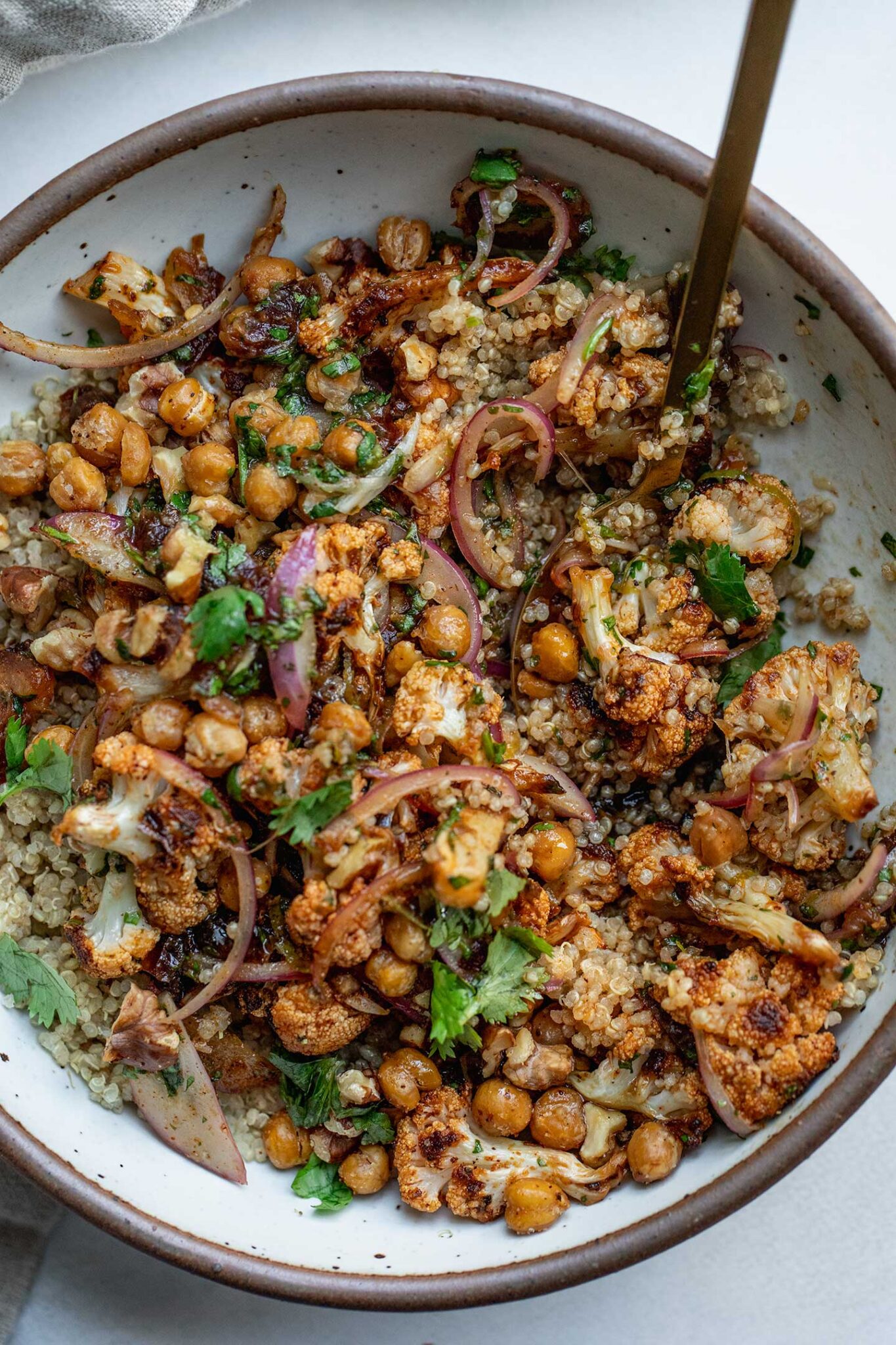 Maple Lime Roasted Cauliflower and Chickpeas - Plant Based RD