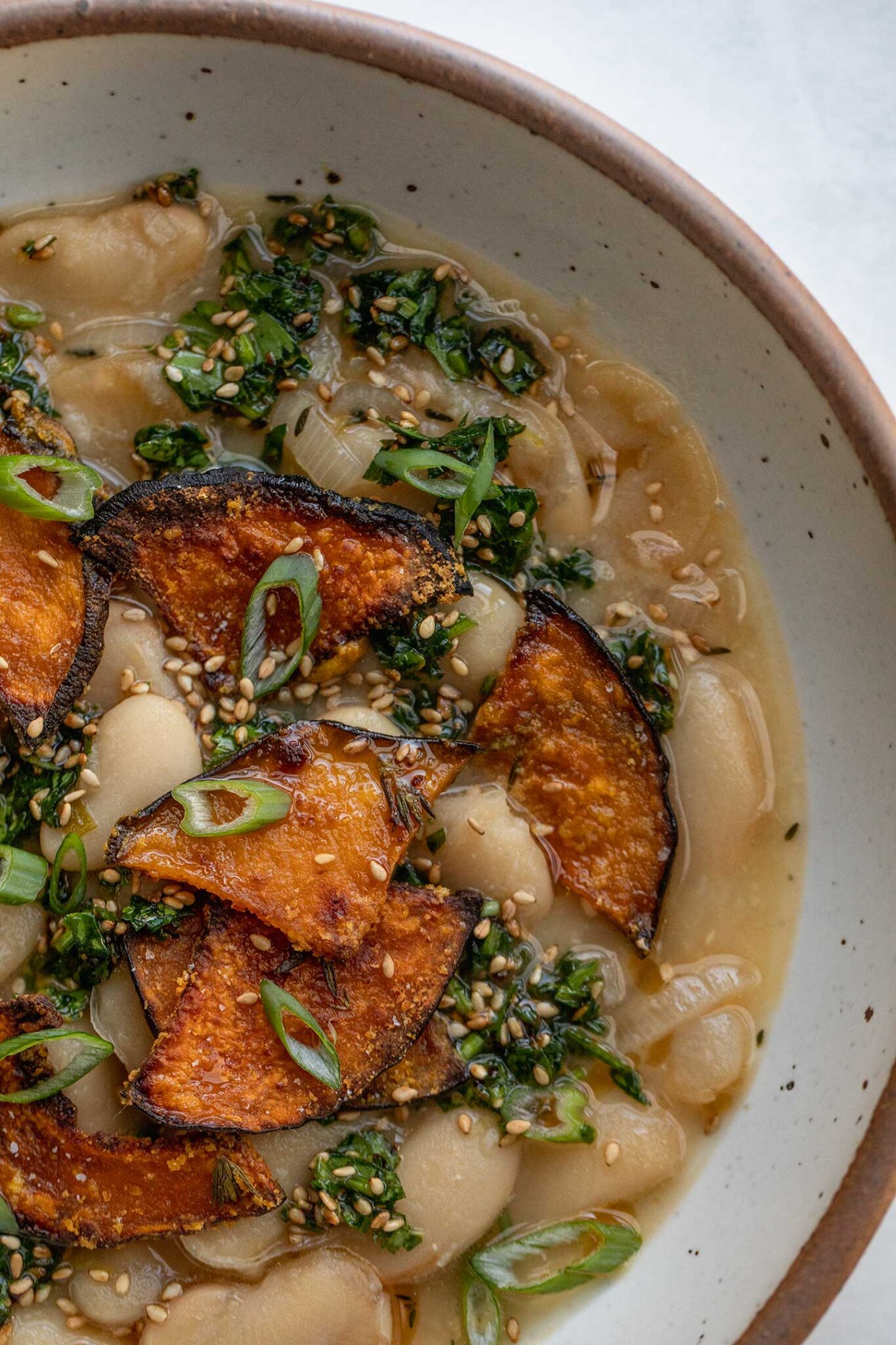Sesame Miso Beans with Kabocha Squash Chips - Plant Based RD