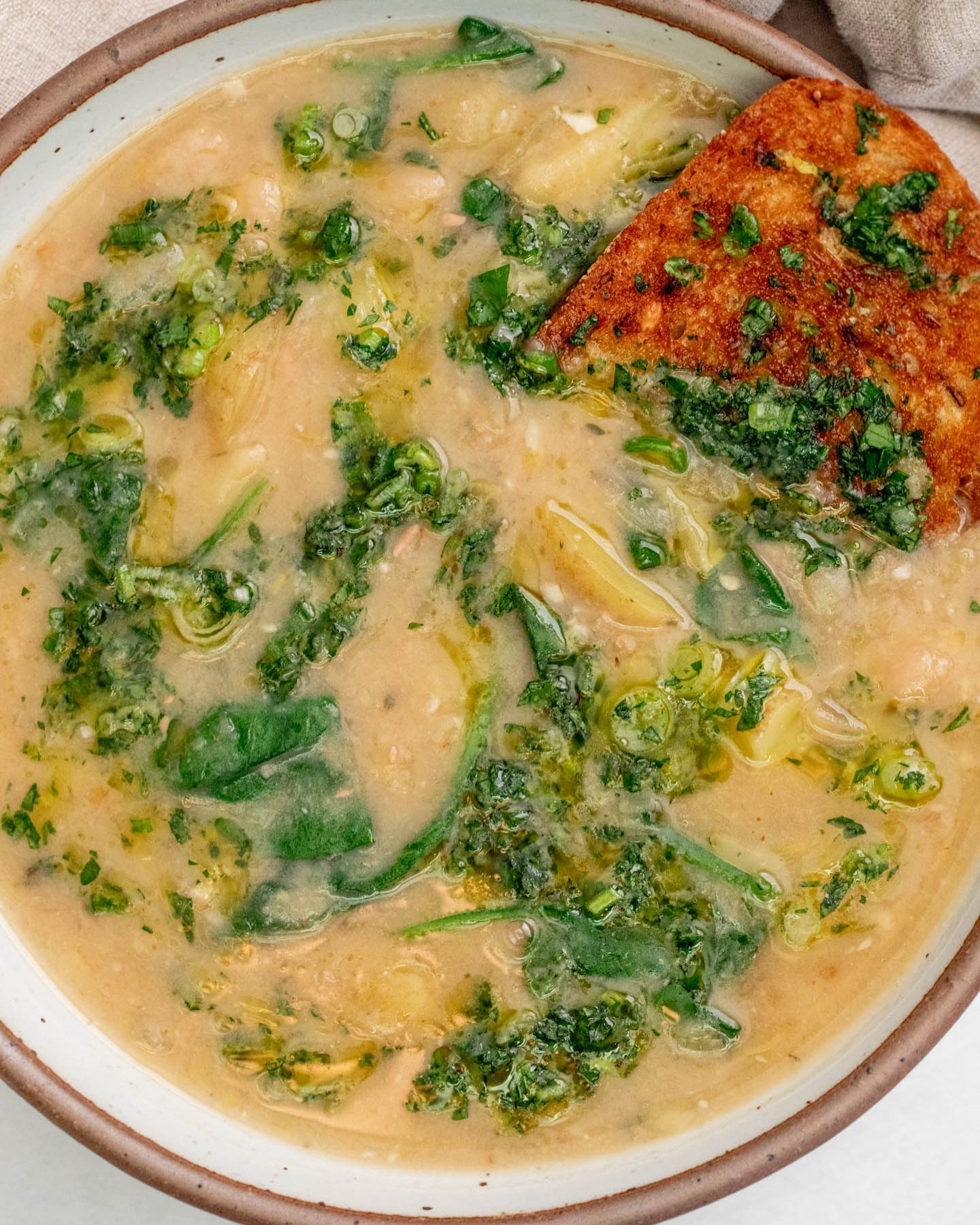Creamy Potato Leek Soup with Garlic Scallion Oil – Plant Based RD