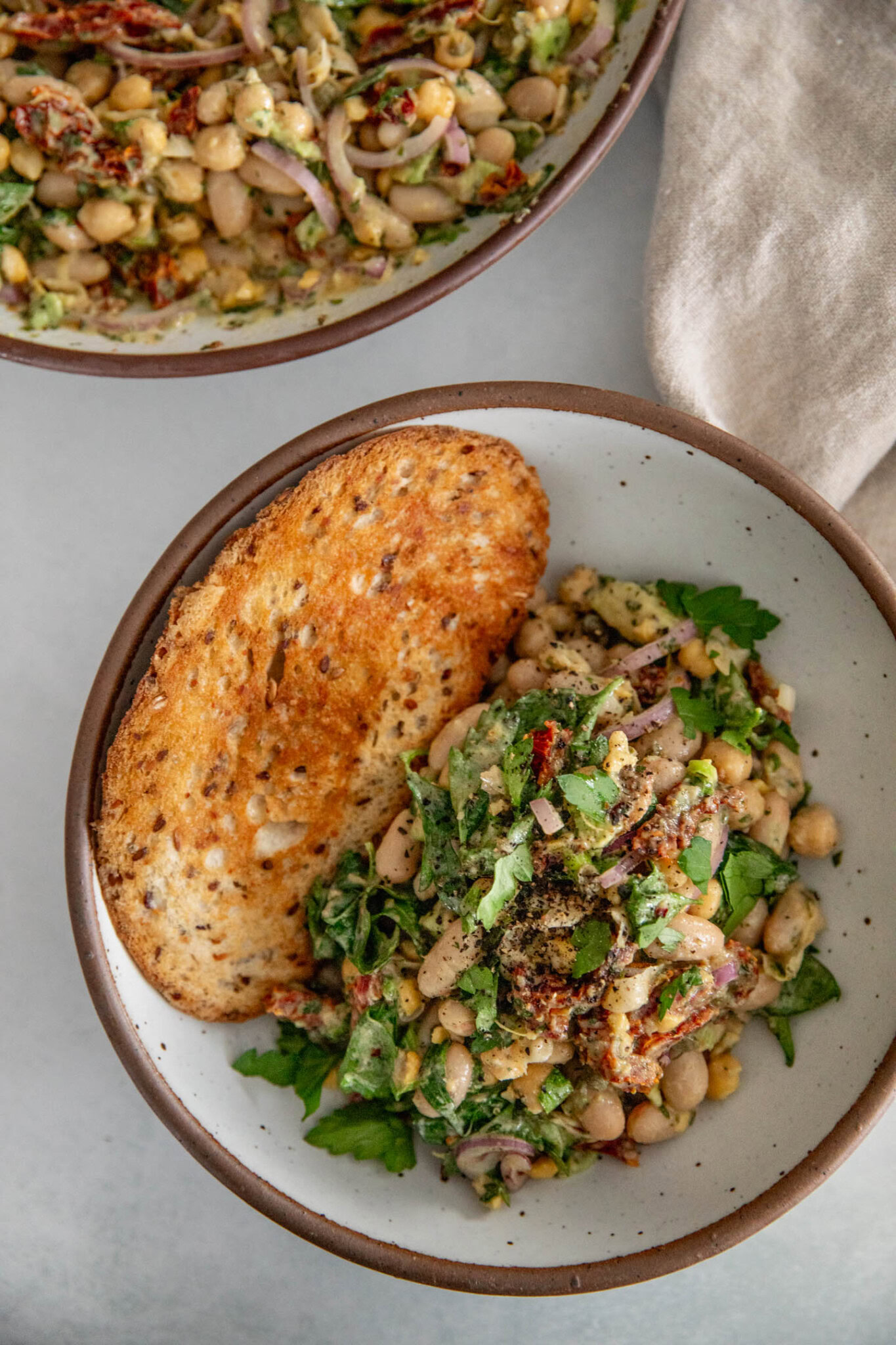 Marinated Sun-dried Tomato Bean Salad - Plant Based RD