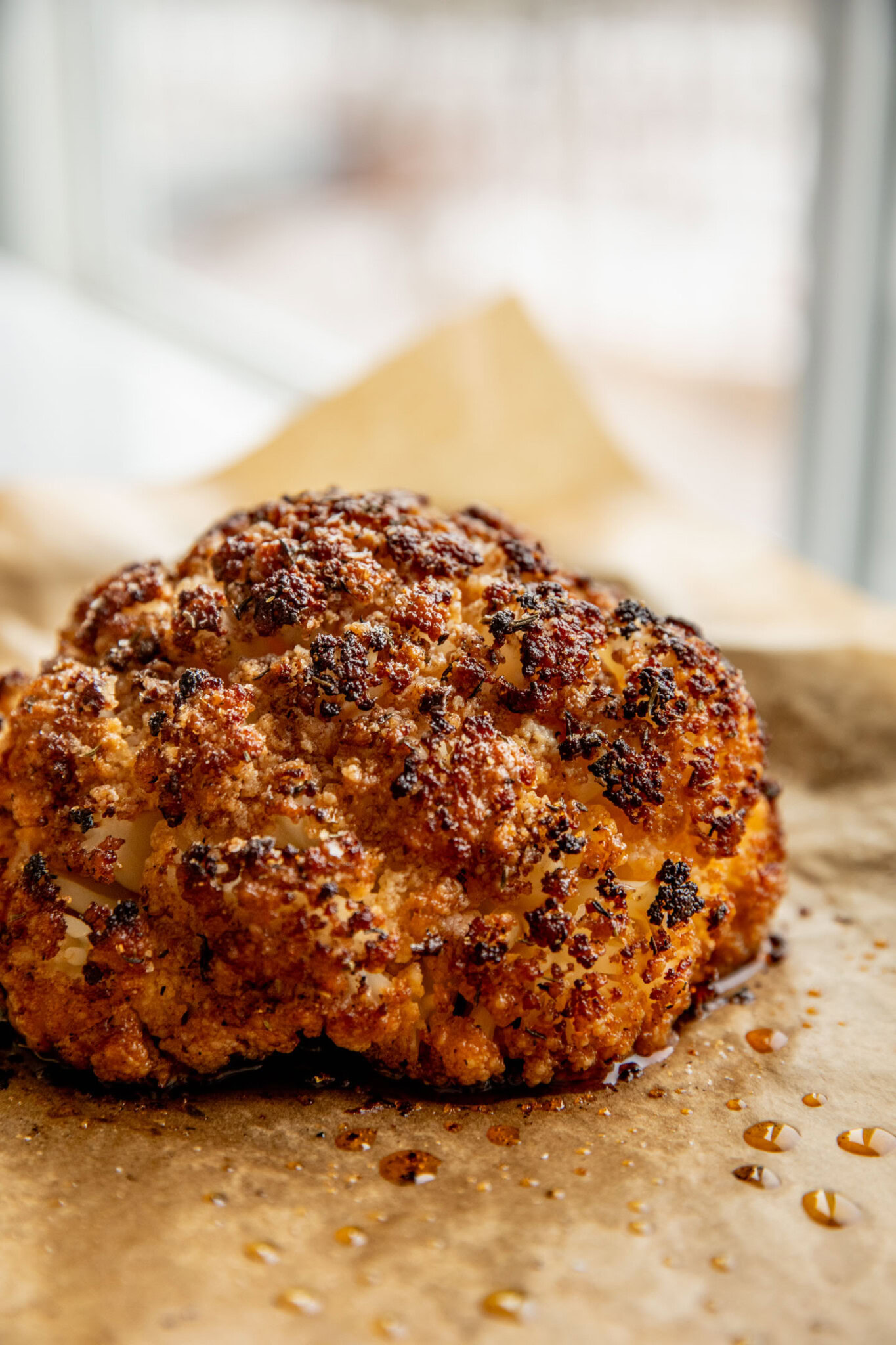 Whole Roasted Cauliflower with Creamy Scallion Date Dressing – Plant ...