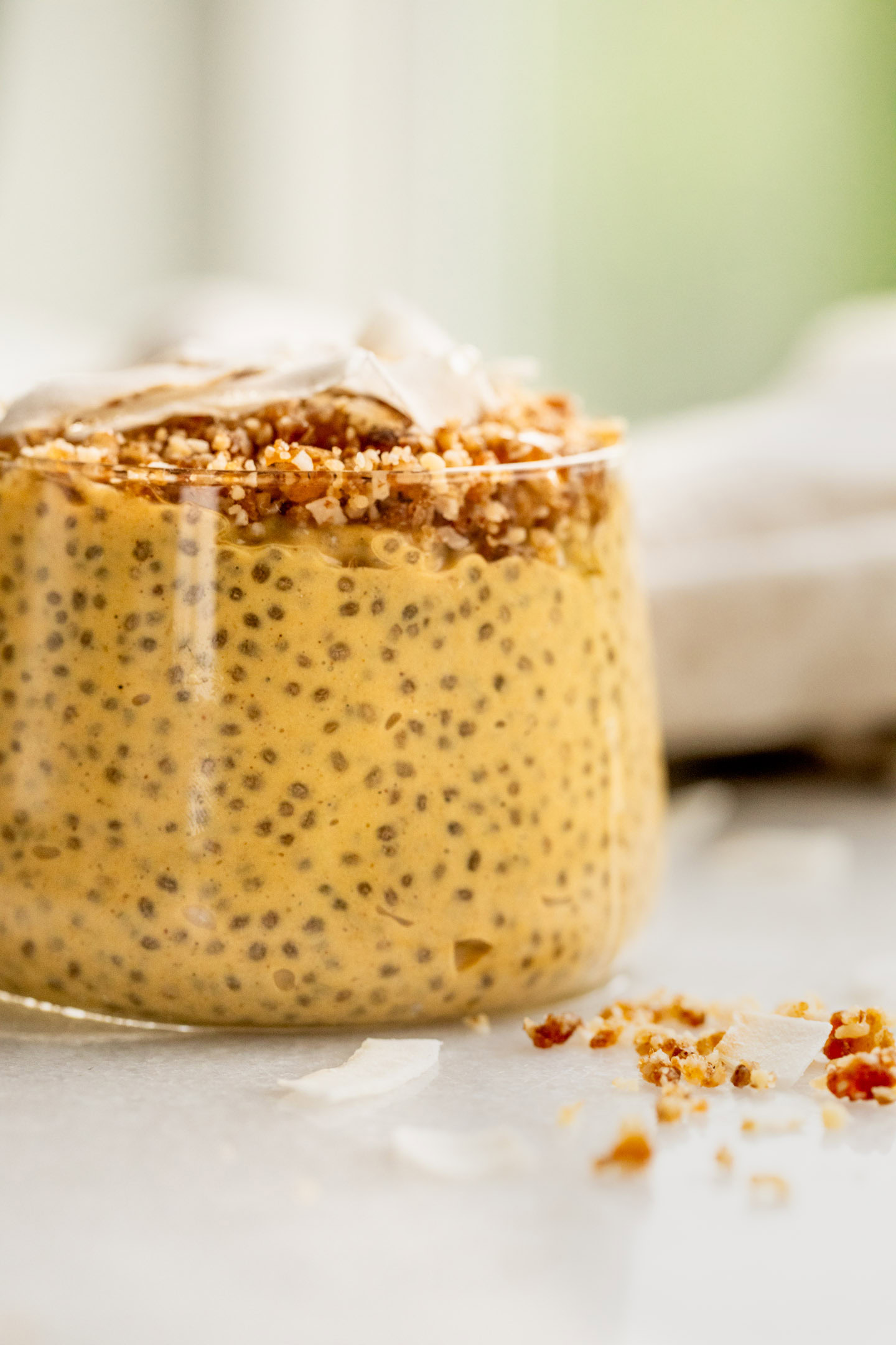 Mango Lassi Chia Pudding with Sticky Walnut Crumble - Plant Based RD
