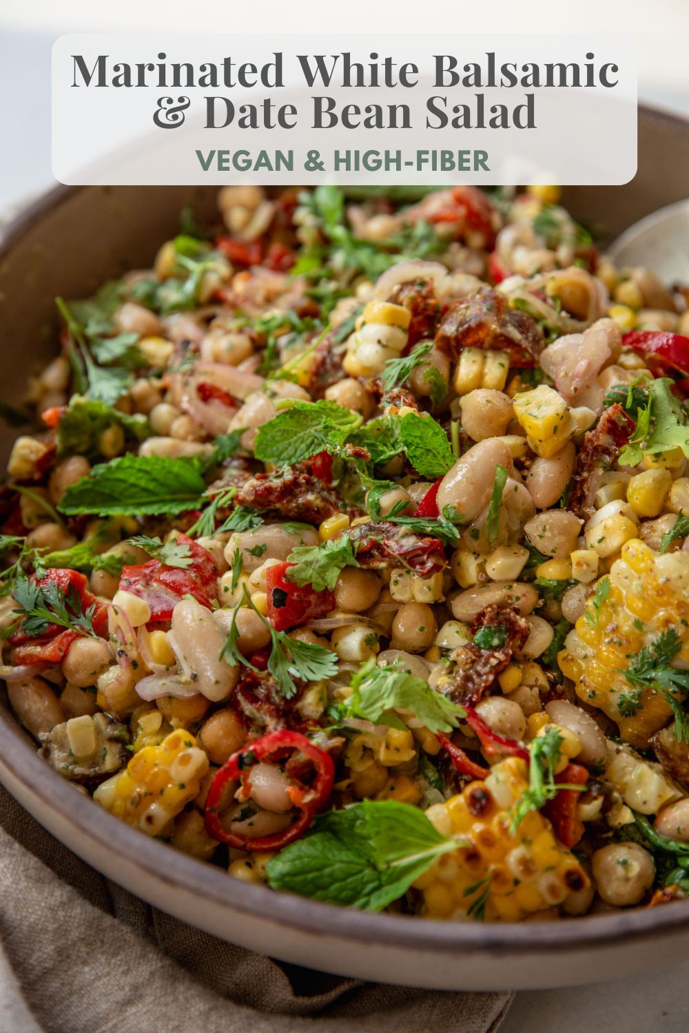 Marinated White Balsamic & Date Bean Salad – Plant Based RD